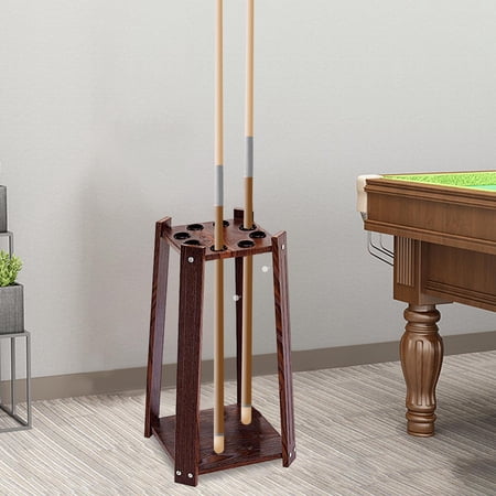 8 Holes Billiard Cue Rack, Wood Bracket, Golf Club Standing Shelf ...
