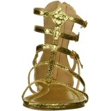Womens Short Gladiator Sandals in Gold, size: 7 | Leather by Medieval ...