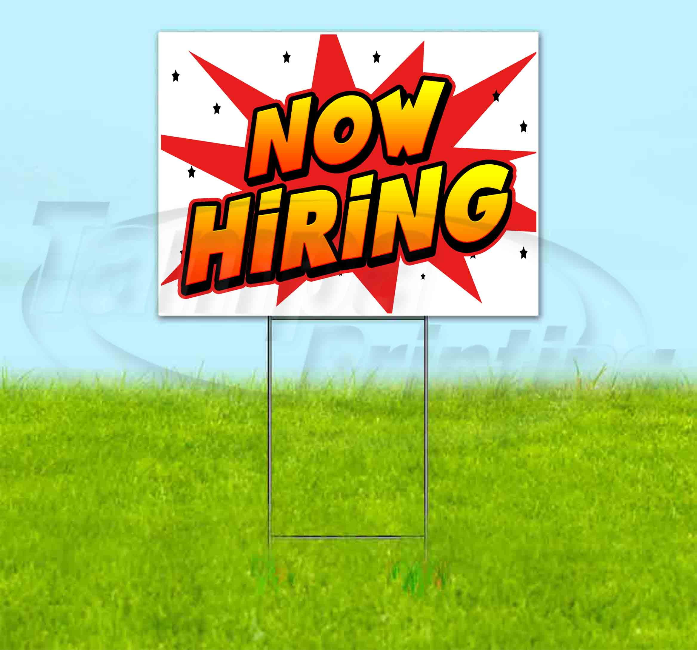 Now Hiring (18" x 24") Yard Sign, Includes Metal Step Stake - Walmart.com