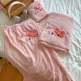Cartoon anime dry hair hat cute bath skirt bath towel coral fluff towel ...