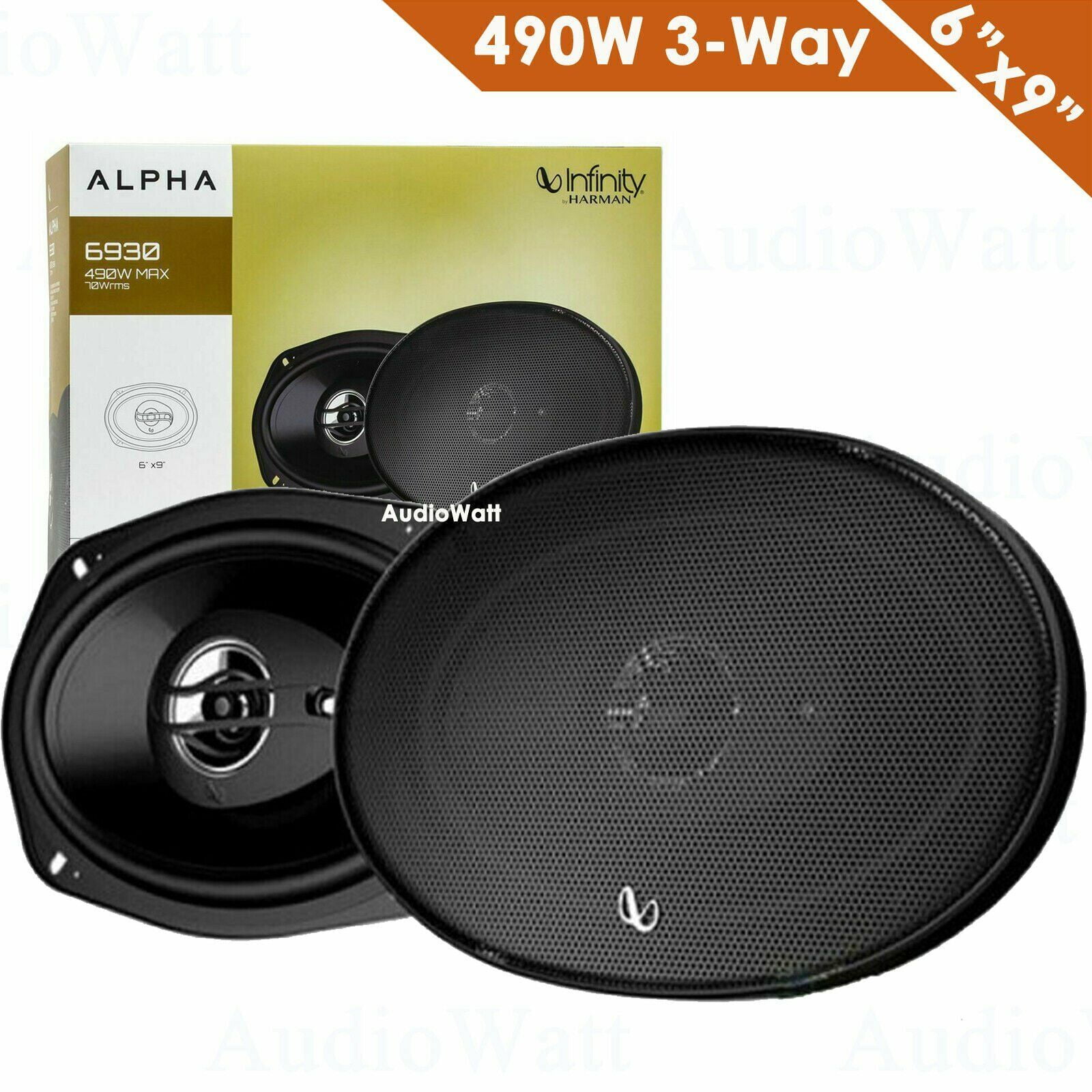 2x Infinity Alpha 6930 6" x 9" 490W 3-Way Car Audio Tweeter Coaxial Speaker NEW Bundle - Walmart.com