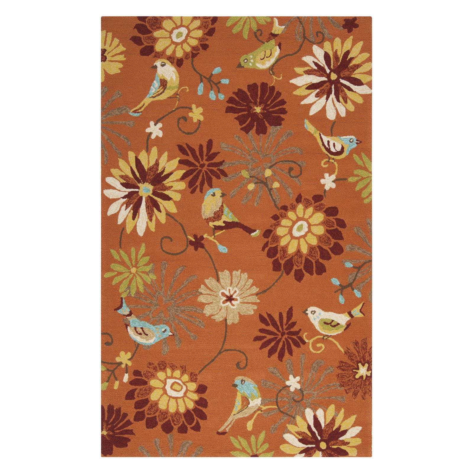 Surya Rain 2'6" x 8' Hand Hooked Runner Rug in Orange - Walmart.com