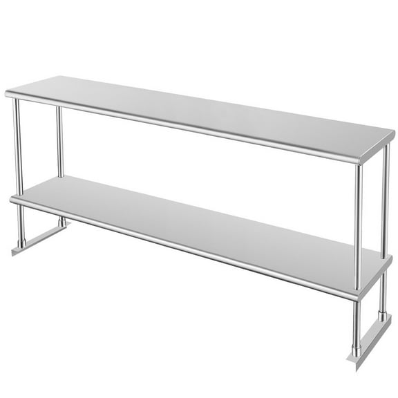 4-Tier Stainless Steel Laboratory Work Table with Double Overshelves ...