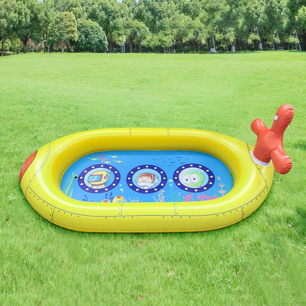 QTBIUQ Inflatable Sprinkler Swimming Pool for Kids 3 in 1 Animal Pool ...