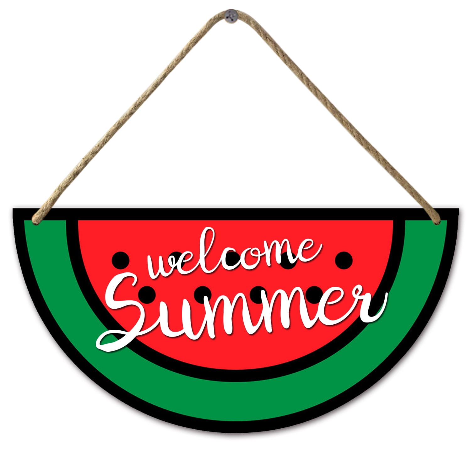 Eveokoki Welcome Summer Door Sign,11x5.6 Inch Farmhouse Watermelon ...