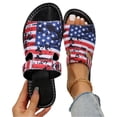 CIENVNSTG USA Flag Print Independence Day Theme Open Toe Slip On Slide ...