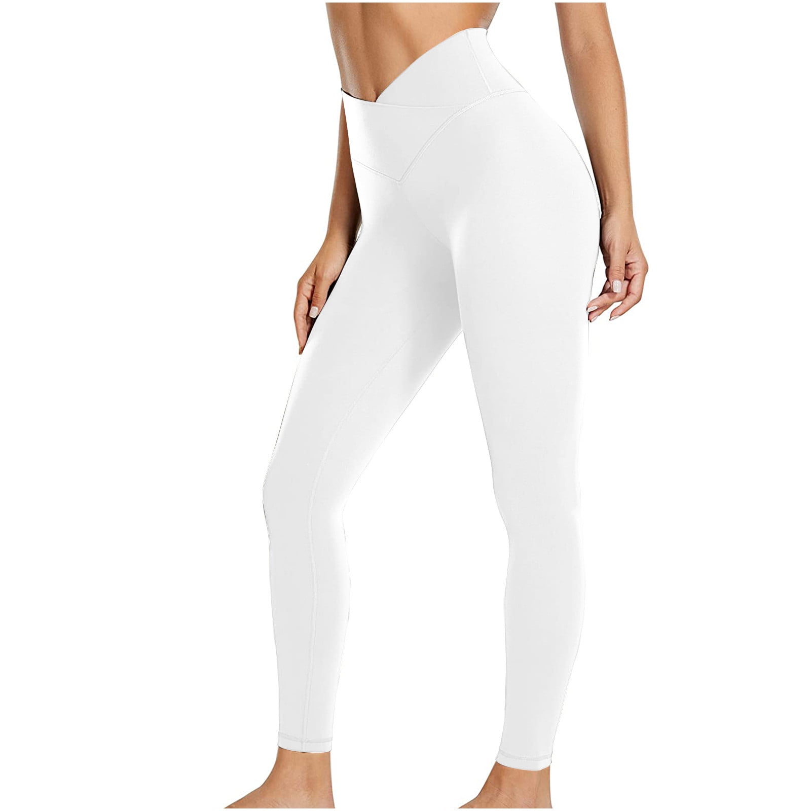 Click here for Htigea Womens V Cross Waisted Leggings Solid Color... prices