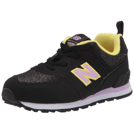 New Balance girls Iconic 574 V1 Sneaker, Black/Dark Violet Glo/First ...