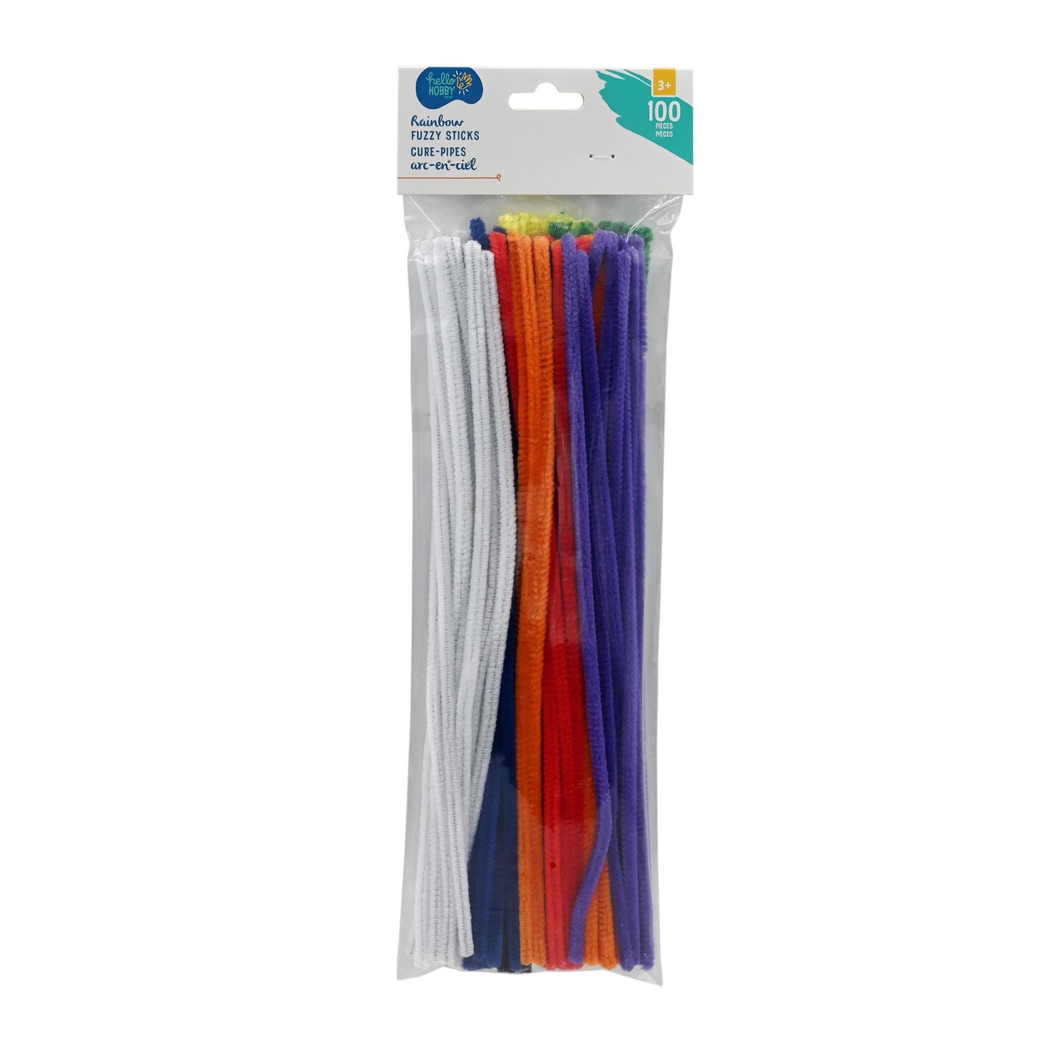 Click here for Hello Hobby Fuzzy Sticks  100-Pack，rainbow prices