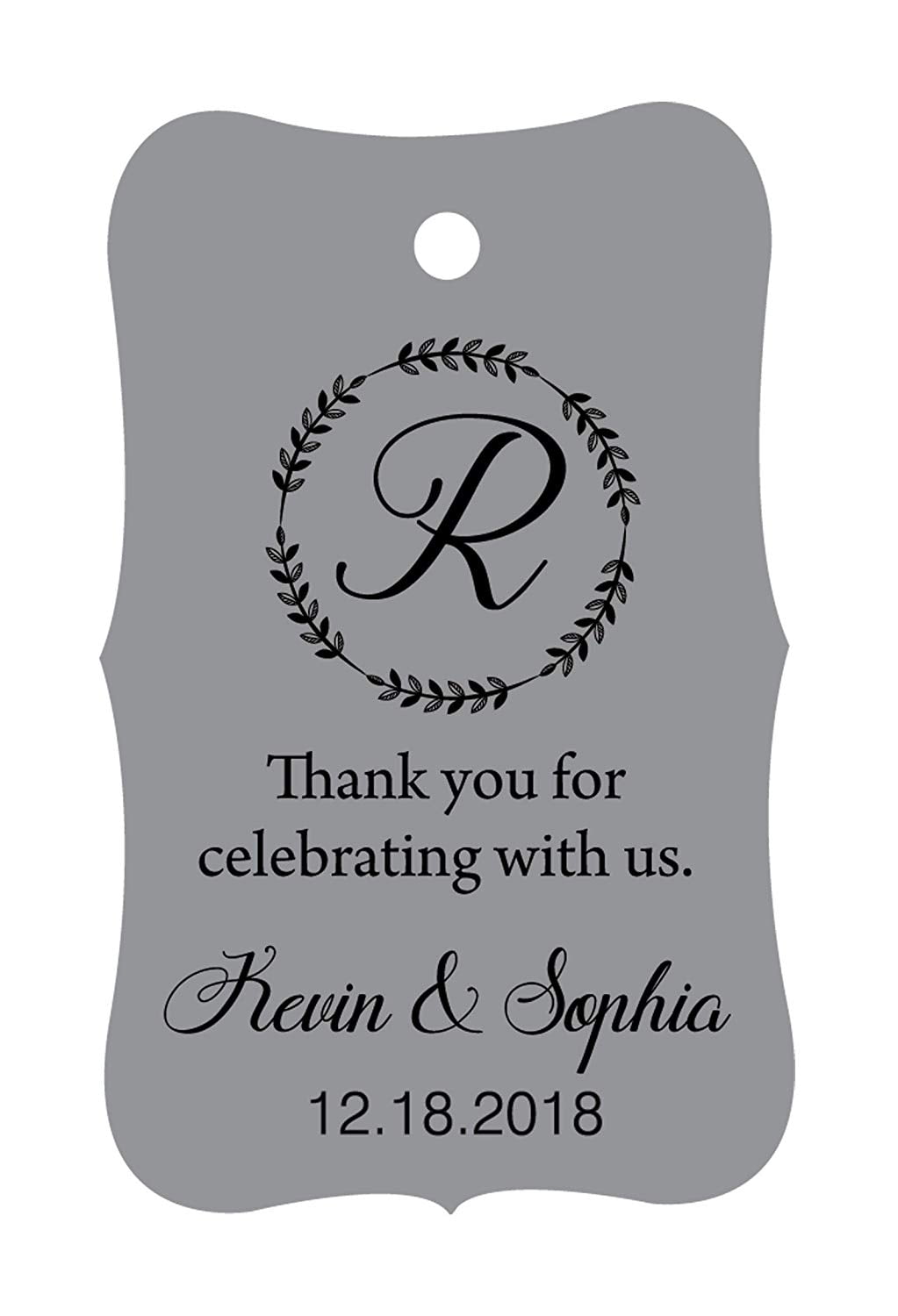 100 PCS Custom Made Scallop Edges Hang Tags Thank You For Celebrating ...