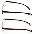 2 Pairs Featherweight Slim Half Rim Memory Flex Reading Glasses With ...