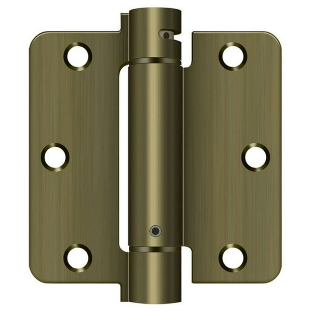 Deltana DSH35R45 3-1/2" x 3-1/2" x 1/4" Spring Hinge; Antique Brass ...