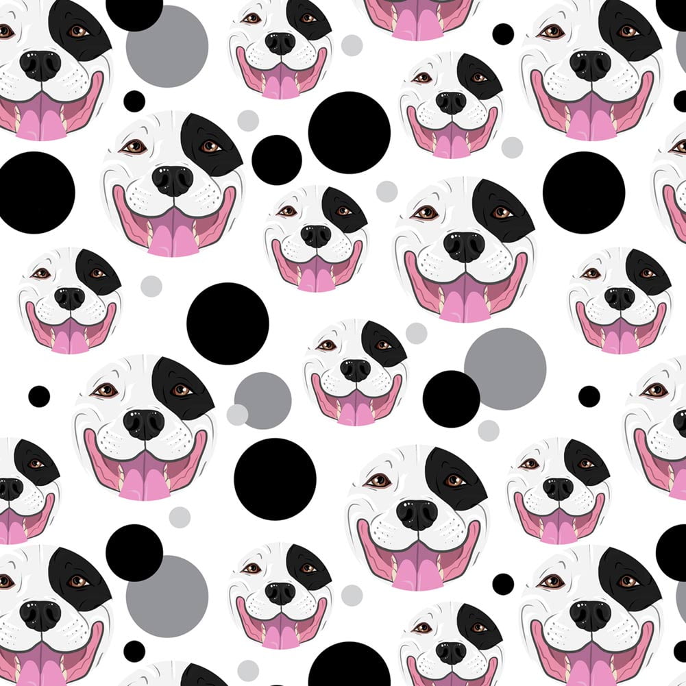 Pit Bull Face Black and White Dog Premium Gift Wrap Wrapping Paper Roll ...