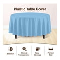 12-Pack Premium Plastic Tablecloth 84in. Round Table Cover - Light Blue ...