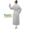 PAVILIA Premium Light Gray Fleece Robe for Women, Warm, Soft, Fluffy ...