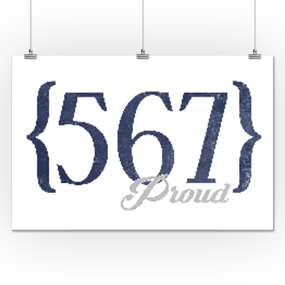 Toledo, Ohio - 567 Area Code (Blue) - Lantern Press Artwork (24x36 ...