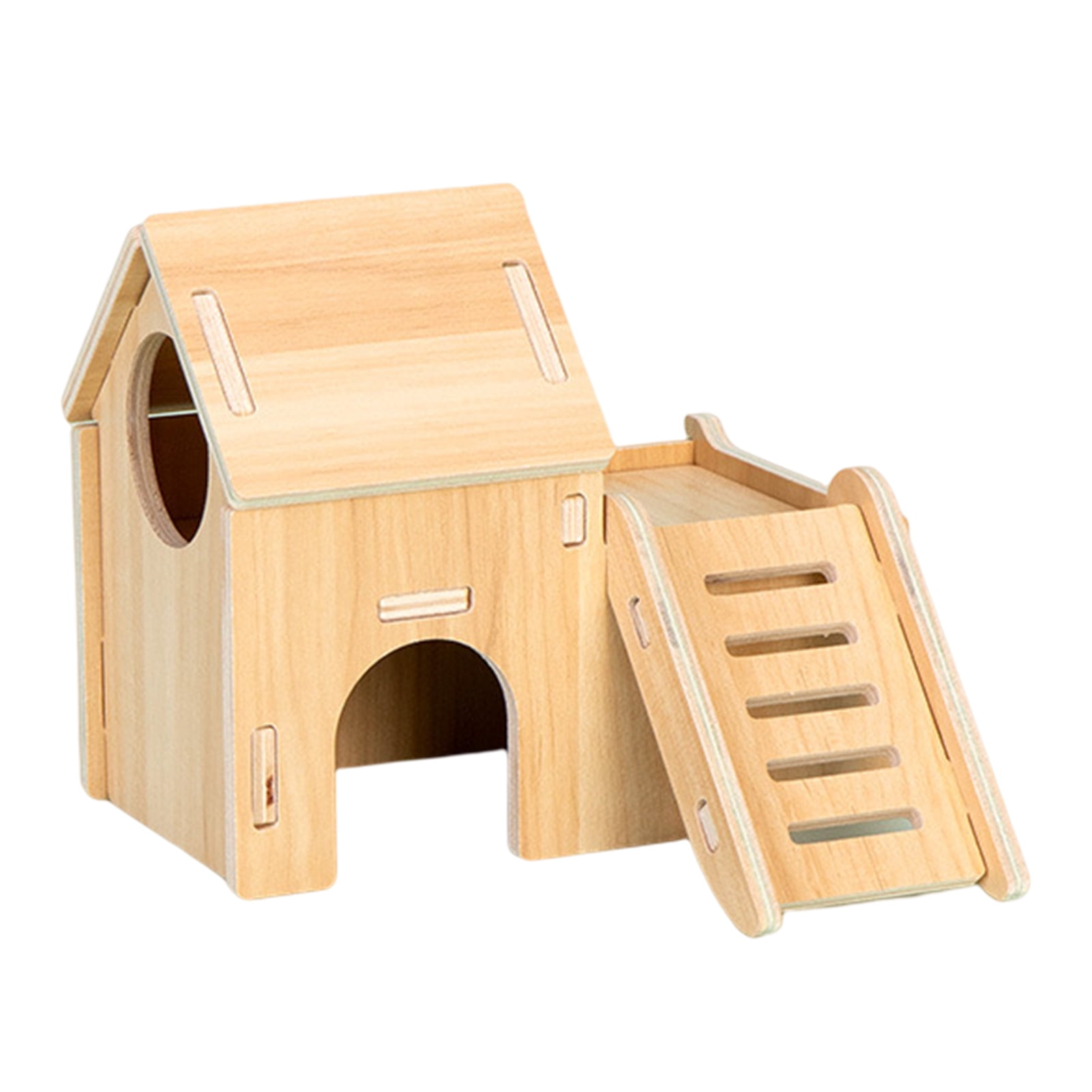Mightlink Hamster Villa Double Layer Harmless Pet Toy Solid Wood Dwarf ...