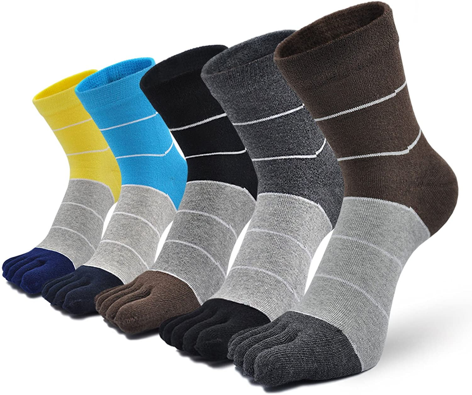 Toe Socks Men Five Finger Cotton Socks Running Business Ankle Adult ...