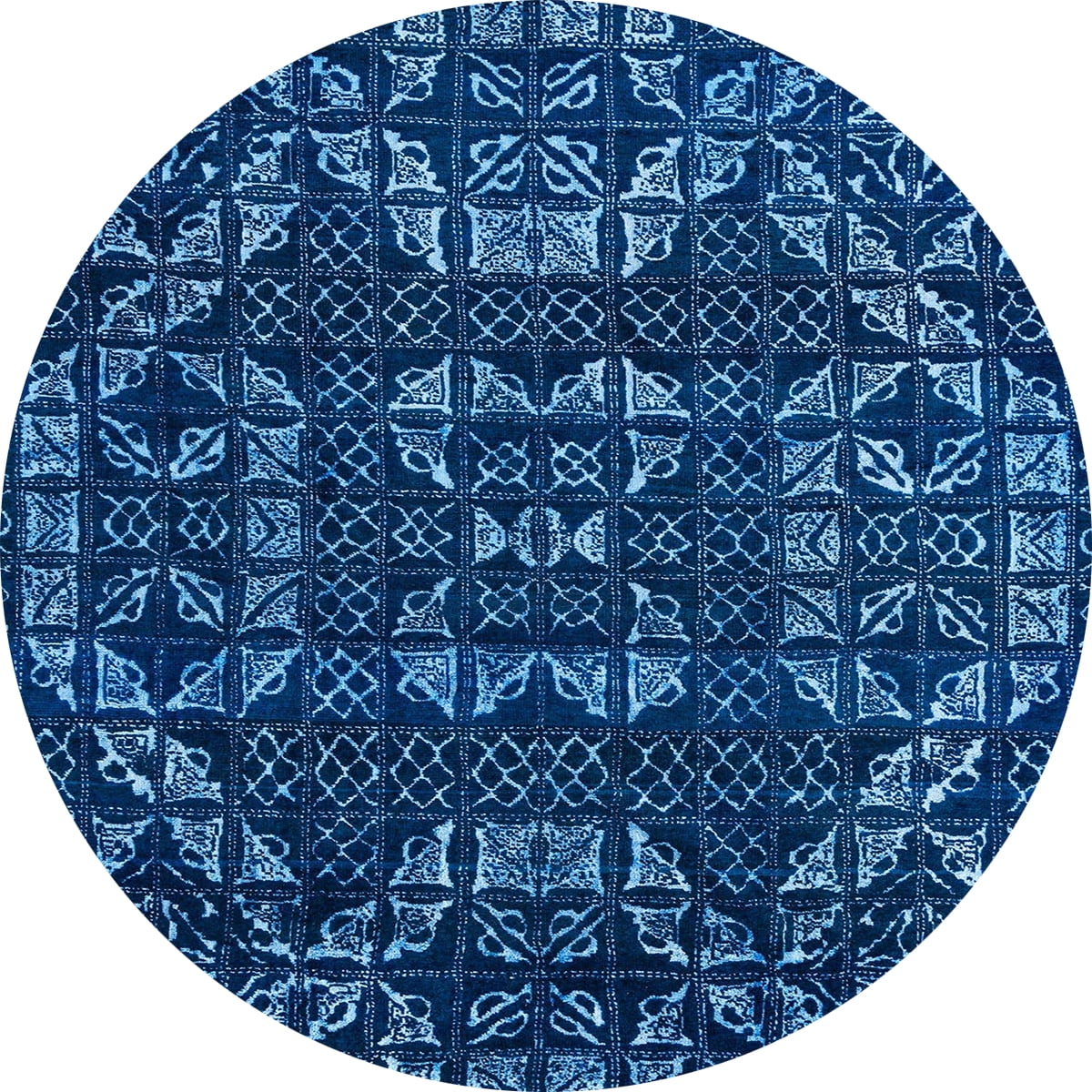 Ahgly Company Indoor Round Abstract Blue Abstract Area Rugs, 8' Round ...