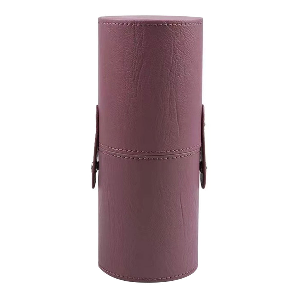 Four-color concealed buckle portable pu leather makeup brush storage ...