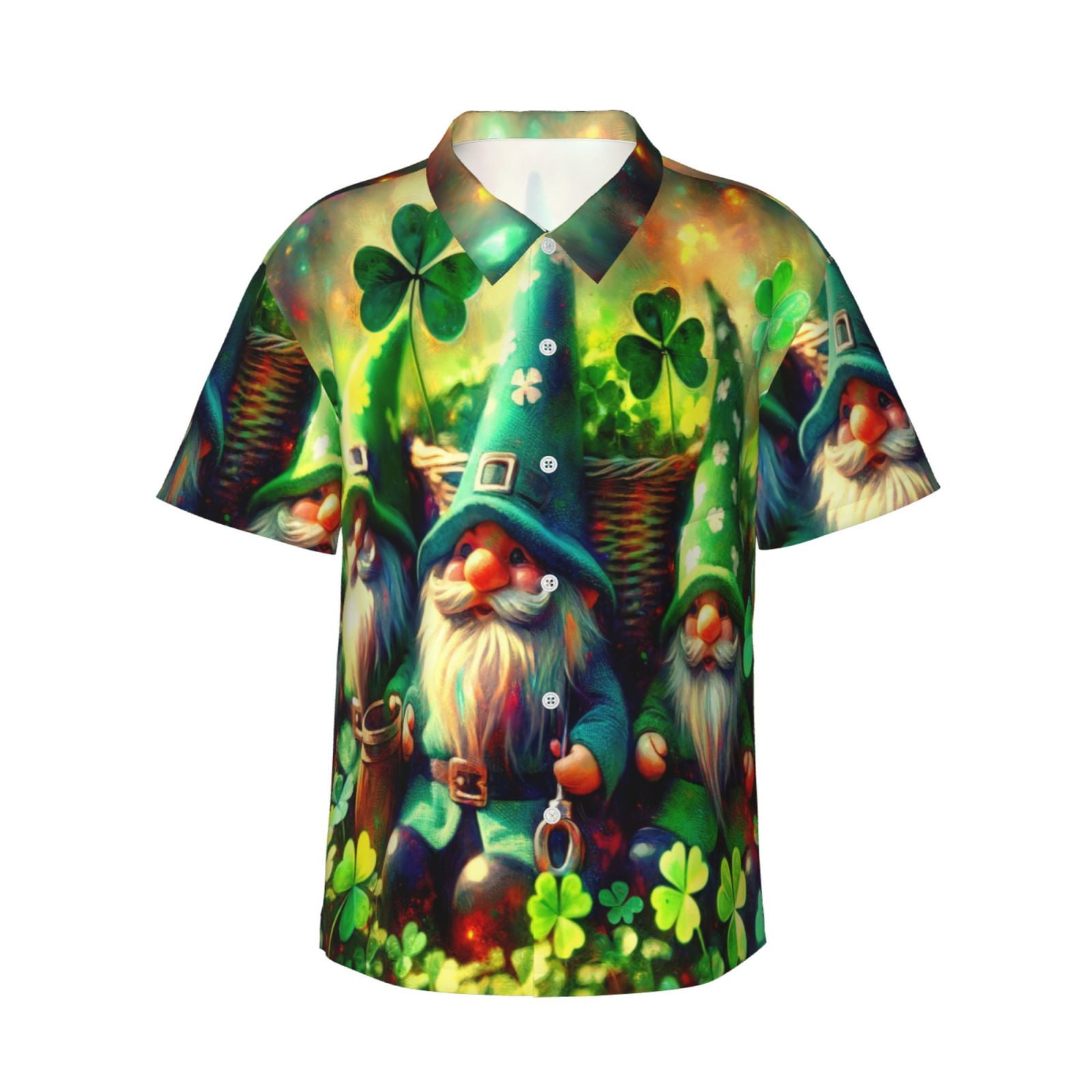 Balery St. Patrick's Day USA Flag Camisas hawaianas de manga corta para ...