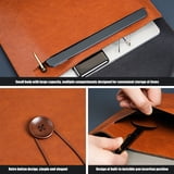Wrjufa Leather File Bag A4 File Bag Briefcase Button Business Office ...