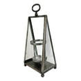 Rustic Western Farmhouse Galvanized Metal Pillar Candleholder Trapezium ...