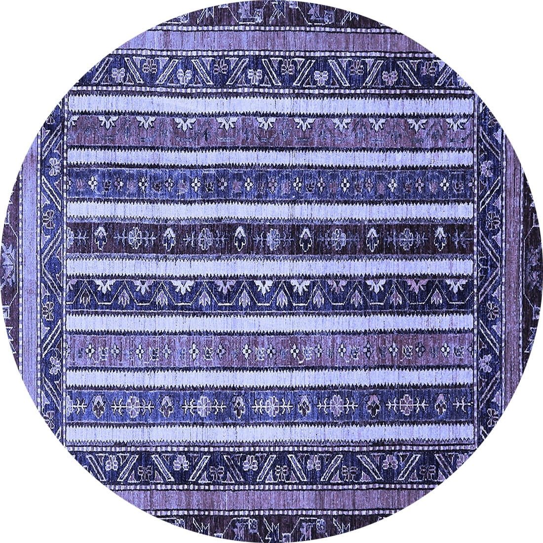 Ahgly Company Indoor Round Abstract Blue Modern Area Rugs, 6' Round ...