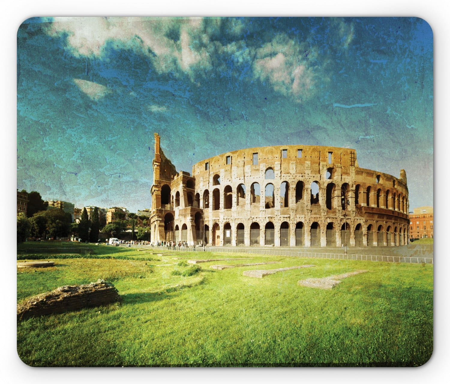 Vintage Mouse Pad, Sunset at Historical Colosseum in Rome Italian ...