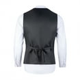 Wehilion Men's Suit Vest Black Business Formal Dress with 3 Pockets ...