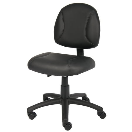 Boss Office LeatherPlus Adjustable Computer Desk Chair without Arms ...