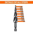 Four Spiral Flute Step Drill Bit, Step Drill Bits 1/8"-1/2"(13 Step ...