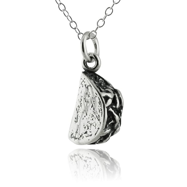 Fashionjunkie4Life - Sterling Silver Taco Charm Necklace, 18" Chain ...