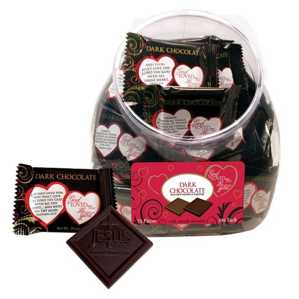 Candy-God So Loved Me Jar-Dark Chocolate Squares (Pack Of 80) (No ...