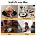 Black Beige Striped Round Placemats Set of 4, Braided Polypropylene ...