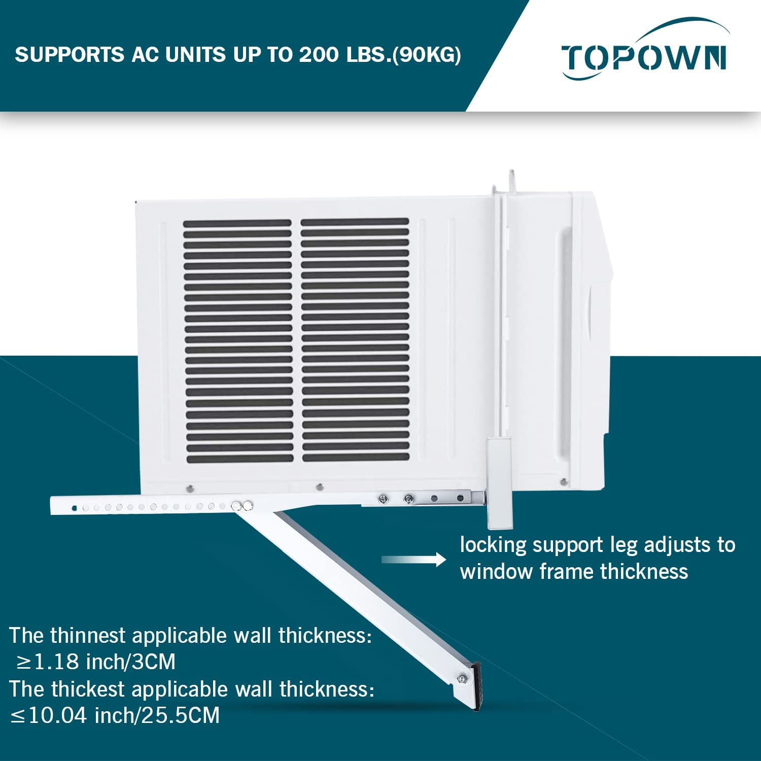 Buy TOPOWN Air Conditioner Window Bracket No Drill AC Window Support up ...