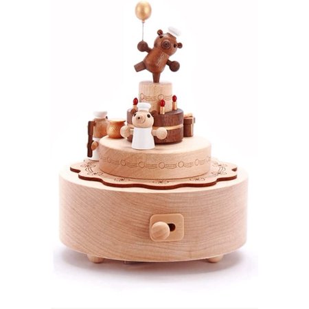 Classical Carousel Music Box Music Box Bear Rotating Music Box Girl ...