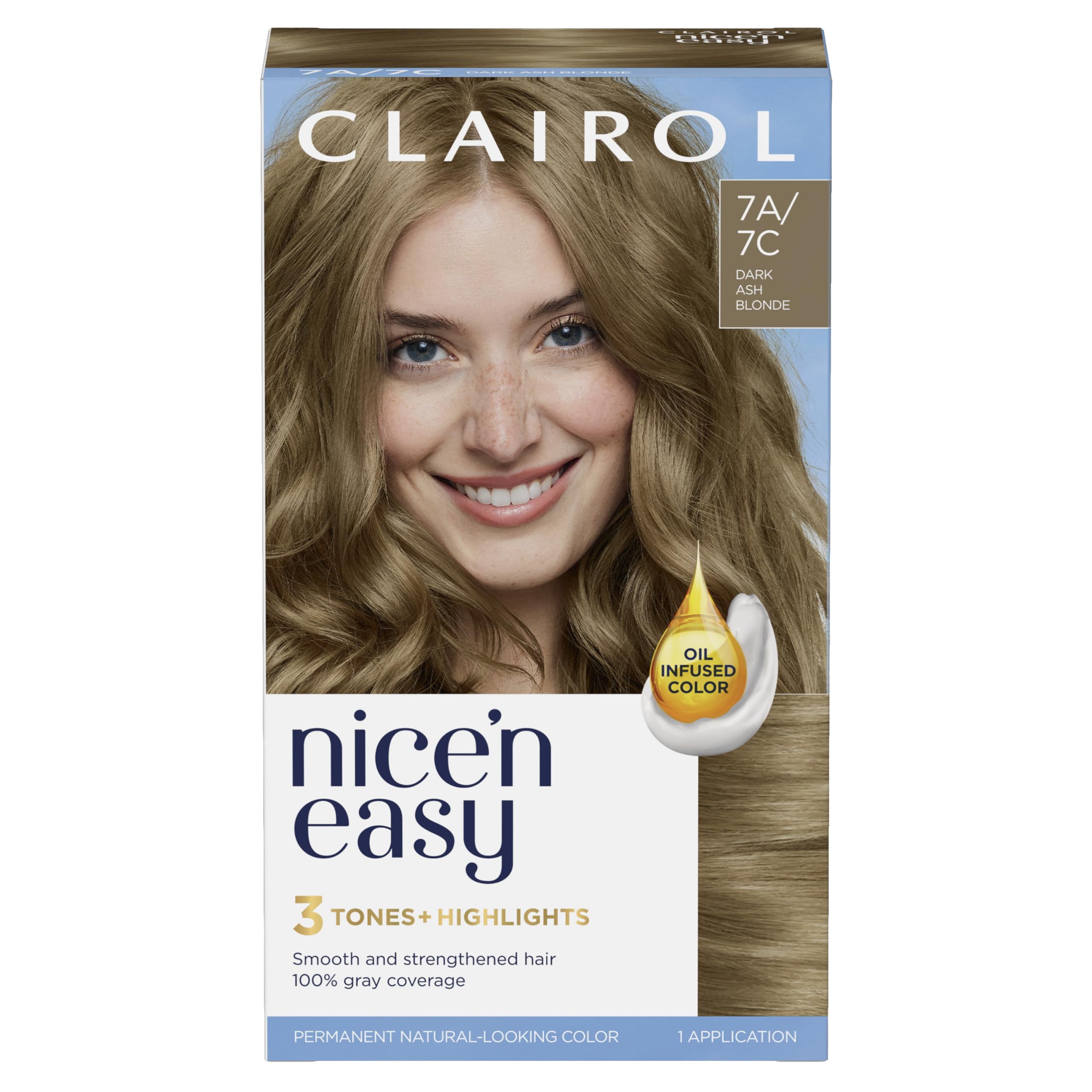 Tinte para el cabello Clairol Nice'n Easy 7C, rubio oscuro y fresco ...