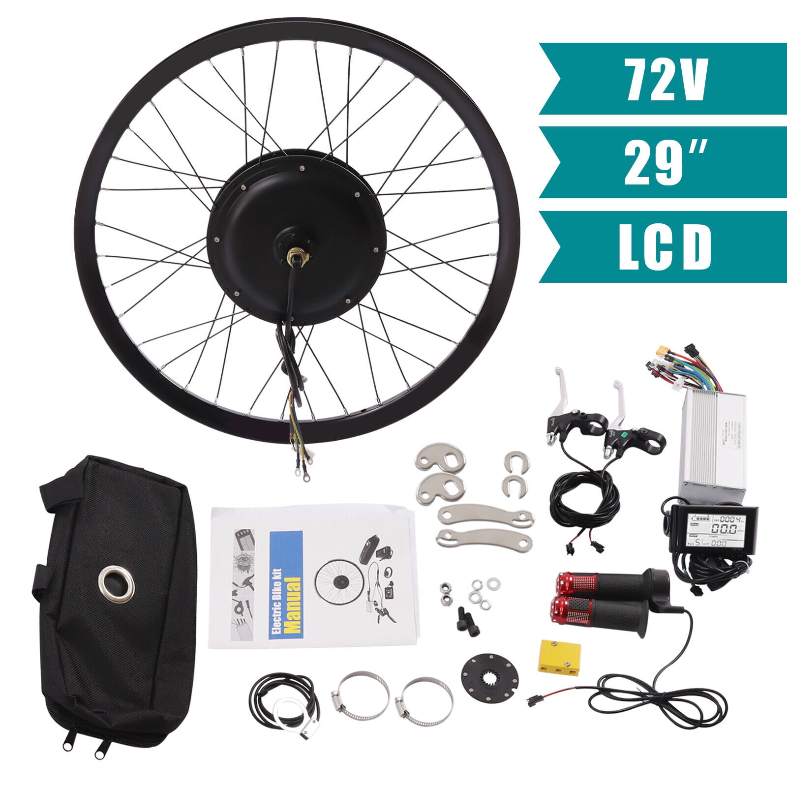 29" Electric Bicycle E Bike Motor Wheel Conversion Set w/Controller LCD ...