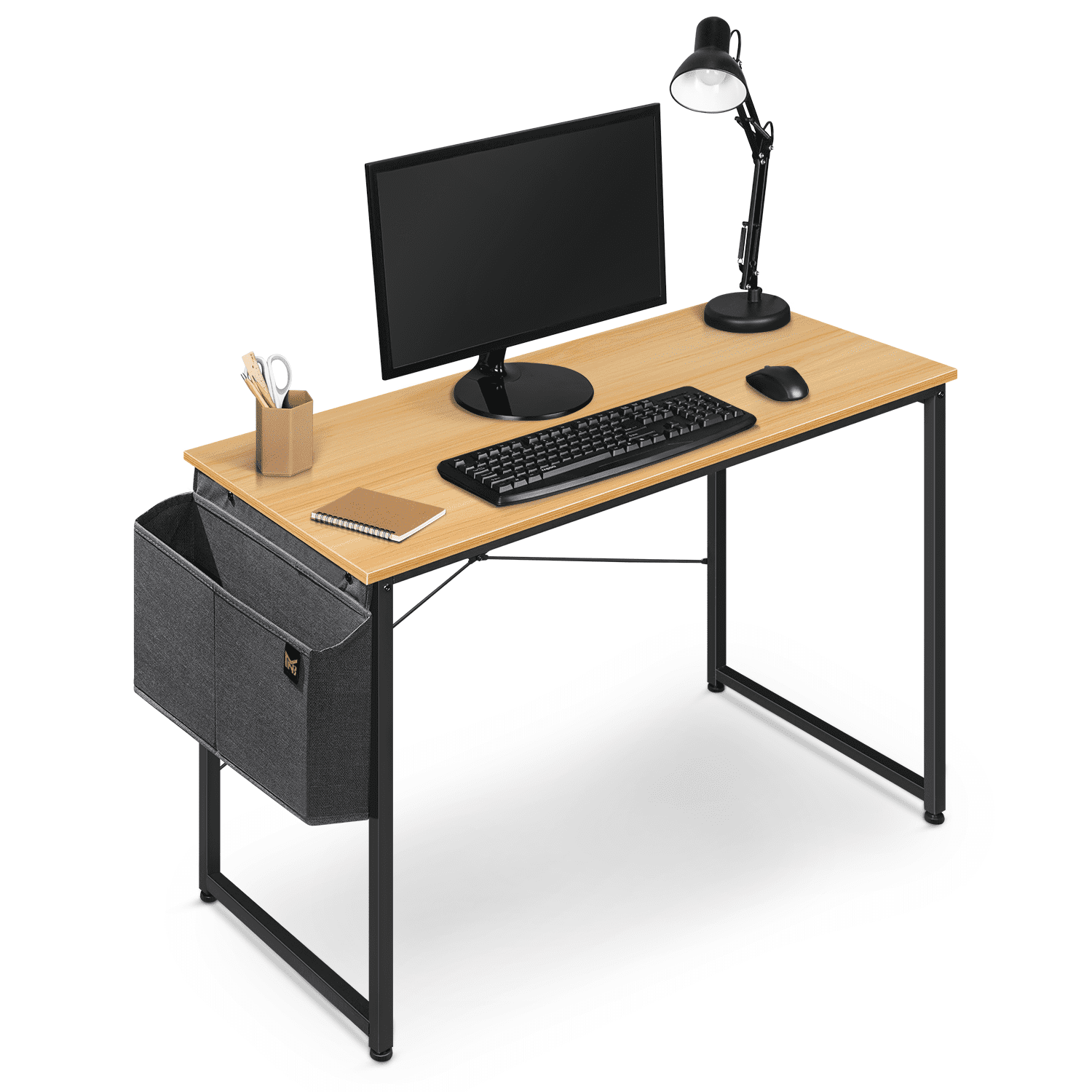 MoNiBloom Modern Computer Desk, 40" Laptop Study Table with Storage Bag ...