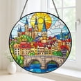 Colorful Cityscape Stained Glass Suncatcher – Window Decor Art2001 ...