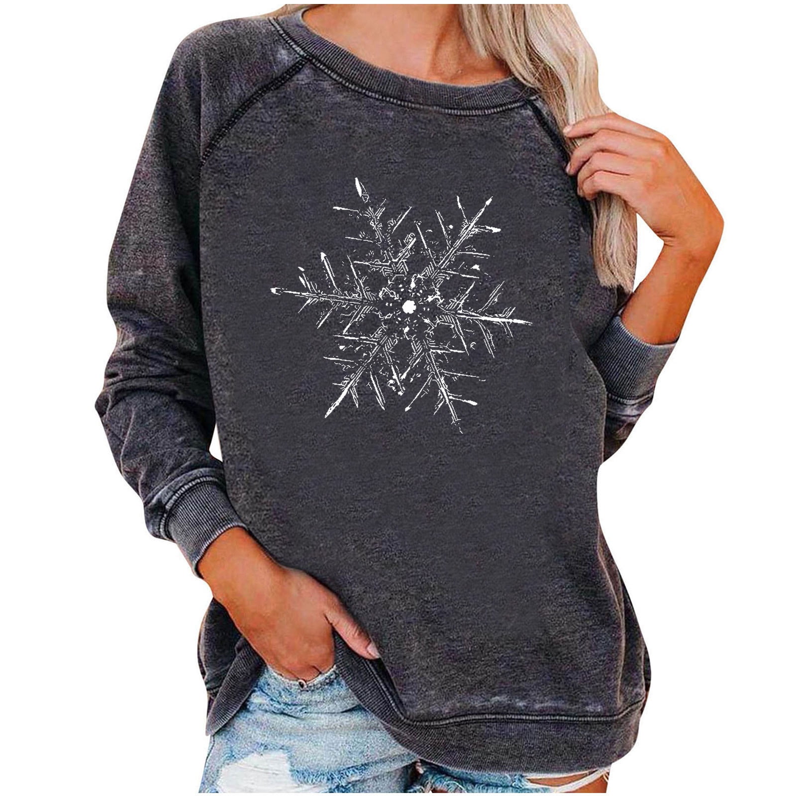 Click here for Lcziwo Christmas Snowflake Graphic Pullovers Sweat... prices