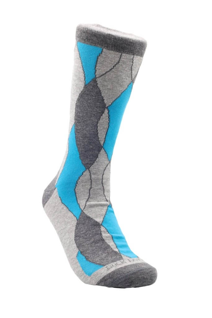 Blue and Grey Wavy Pattern Office Socks - Walmart.com