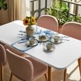 Blue Floral Fitted Rectangle Tablecloth 24" x 50" Pastoral Eucalyptus ...