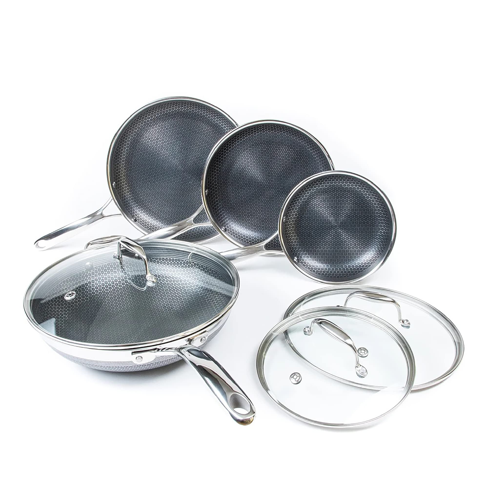 Click here for Hexclad 7-Piece Hybrid Stainless Steel Cookware Se... prices