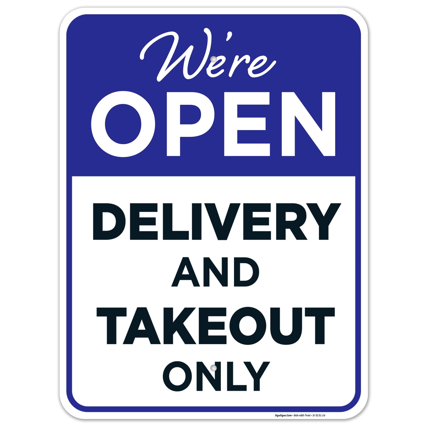 Social Distancing Business Sign, Delivery And Takeout Only Sign, 18x24 ...