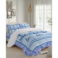4 Piece Duvet Cover Set Full, Nautical Anchor Blue Stripe Soft ...