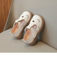 Hifoo Girl's Solid Color Adjustable Soft Soled Small Leather Shoes And ...