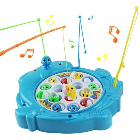 Fish Game Fishing Toys Musical Rotating Fish Board Game With 15 Dolphin ...