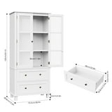 Homfa Rattan Cabinet with Doors, Tall Storage Cabinet with 2 Drawers ...